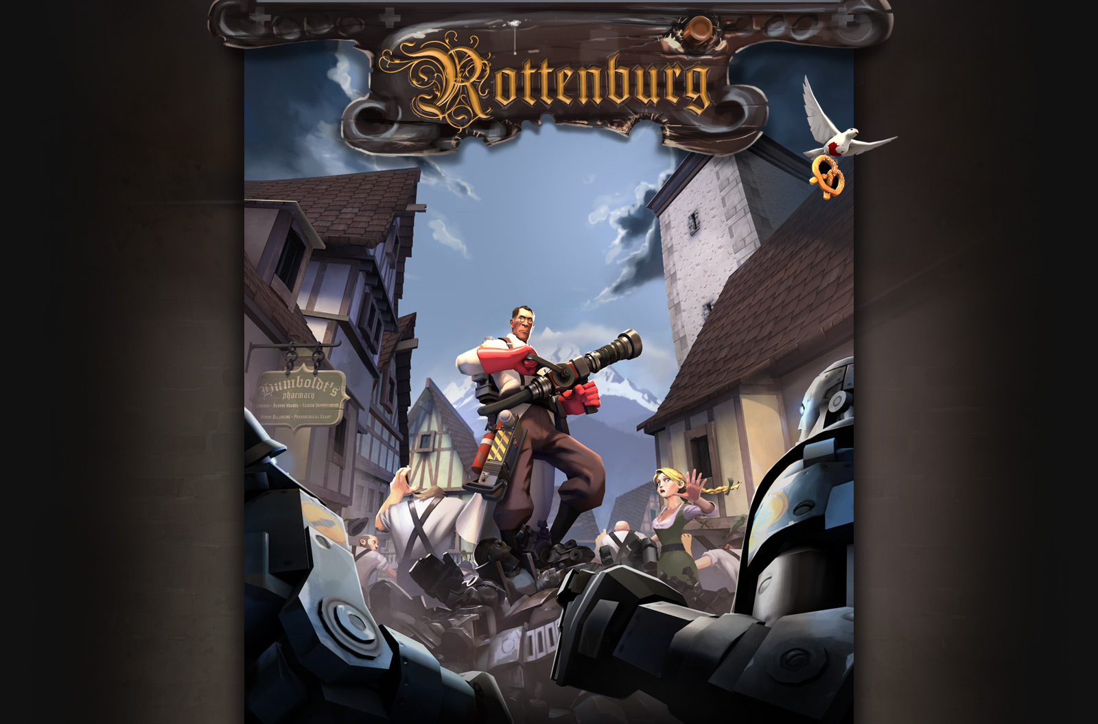 A closeup of one of the paintings in Spy's smoking room, named "spy ...