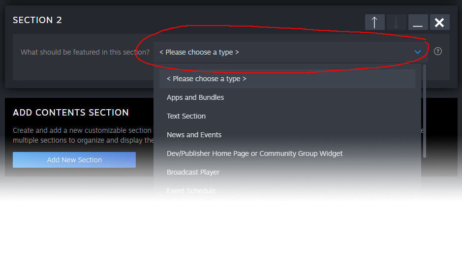 Sales Page Editor - Section Types (Steamworks Documentation)