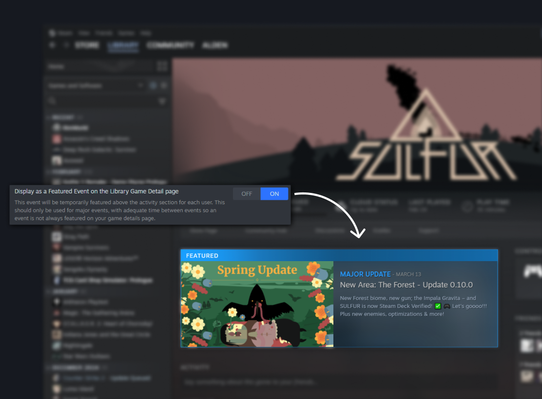 Werkzeuge für Events und Ankündigungen (Steamworks-Dokumentation)