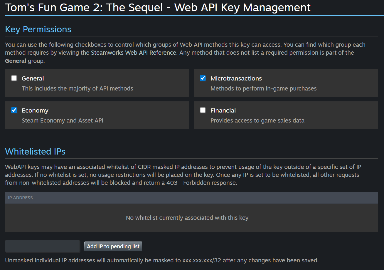 Authentifizierung mithilfe von Web-API-Schlüsseln (Steamworks ...