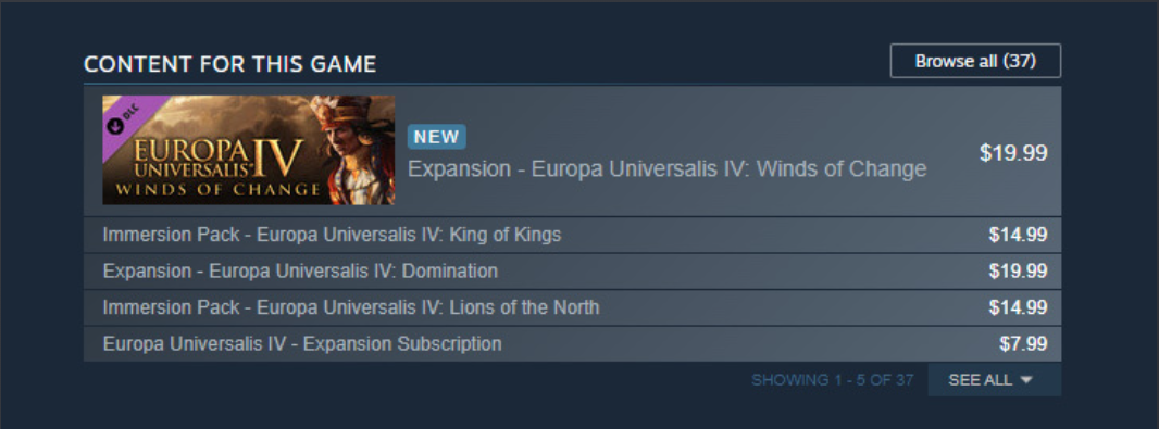 DLC 可见性 （Steamworks 文献库）